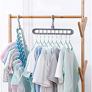 Magic Clothes Hangers,Wardrobe Hangers Multi Functional Closet Hangers Rotate Anti-Skid Folding Hanger for Dormitory, Bedroom, Bathroom 8PCS Clothes Hangers