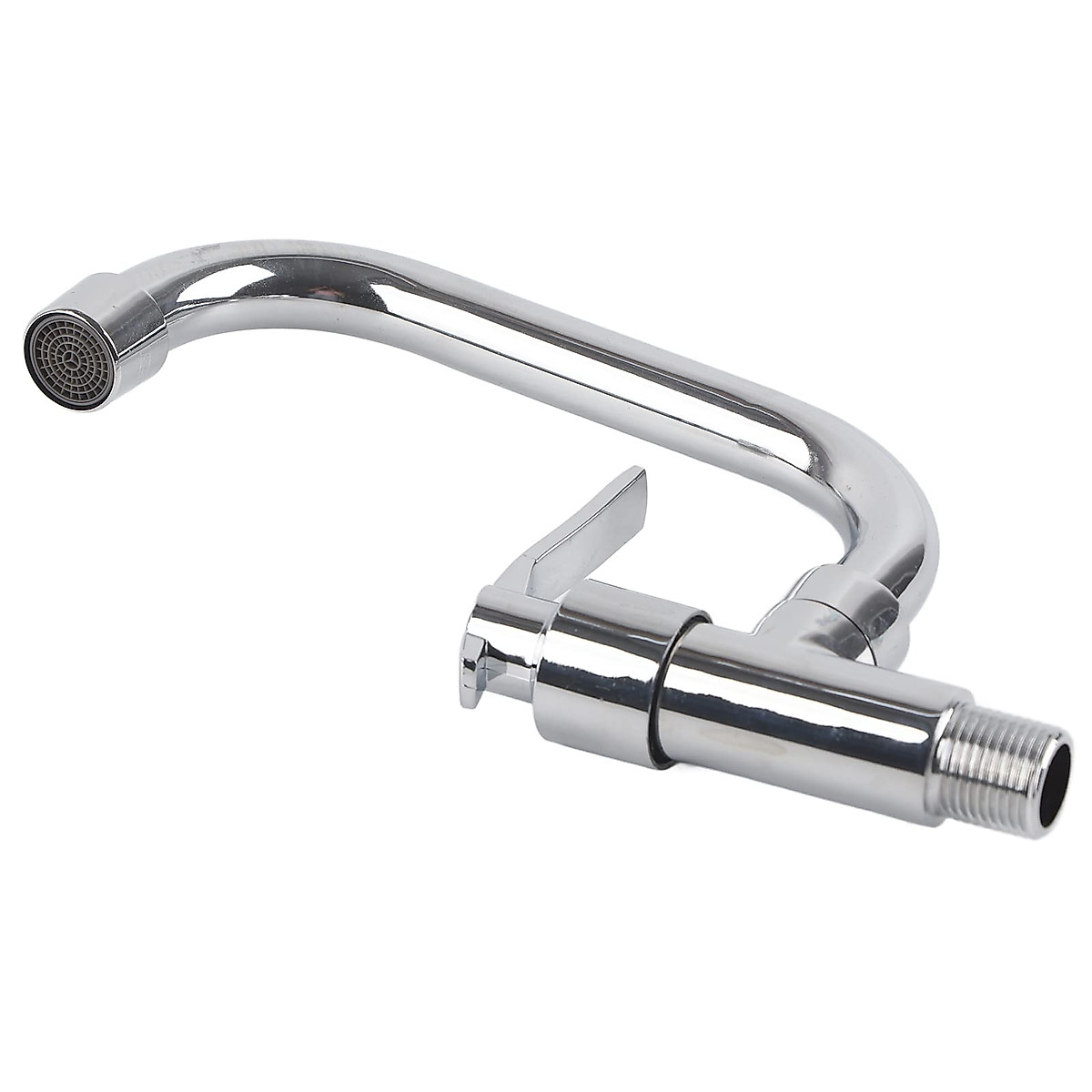 Yosoo Health Gear 1/2 Single Cold Water Tap, Wall Mounted Kitchen Faucet, Brass Body Stainless Steel Tube Wall Mounted Single Faucet for Home Kitchen(20cm)