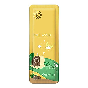 BMSY 2022 New 10 Pcs SnailSleeping Facemask Sheet Wash Frees Face Pack for Glowing Skin Deep Moisturizing Skin CareMask Firming Skin Hydrate Soothe Korean Gifts for Men and Women (Yellow, One Size)