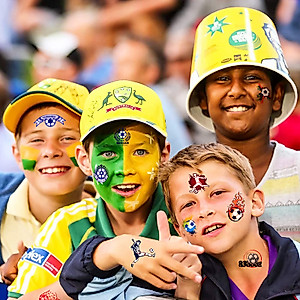 Konsait 60pcs Football Face Temporary Tattoos for Soccer Game Ball Tattoos Transfer Tattoos for Boys Birthday Party Bag & Stocking Fillers