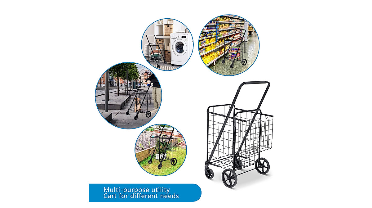 F2C Folding Shopping Cart - Durable & Portable Utility Cart