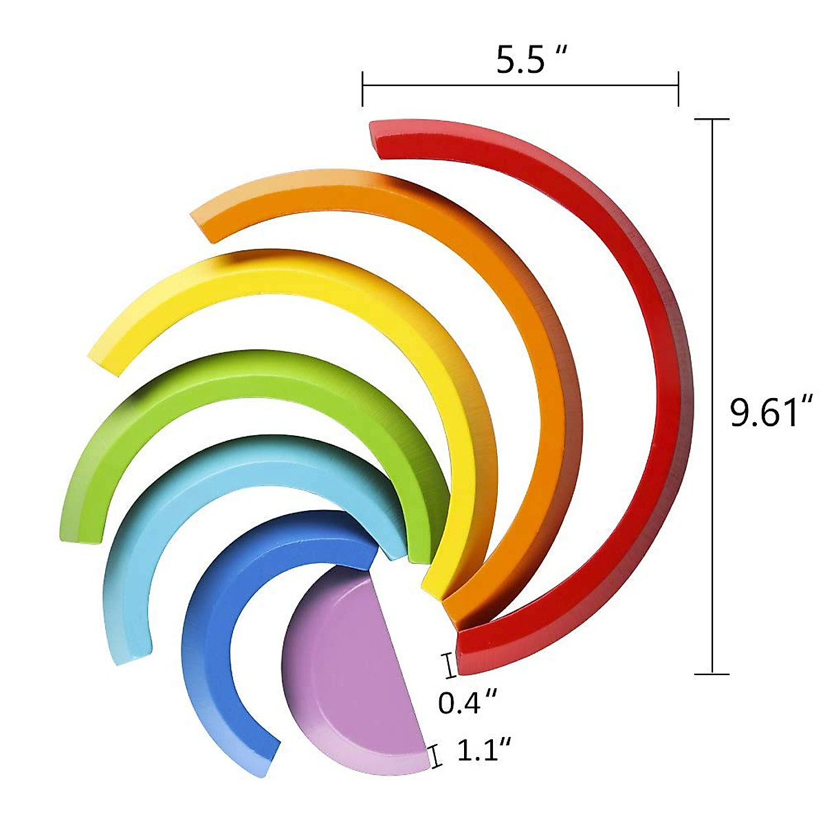 kizh Wooden Rainbow Stacker Nesting Puzzle Blocks Tunnel Stacking Game Building Blocks Color Shape Matching Jigsaw Educational Toys Puzzle for Kids Baby Toddlers Children