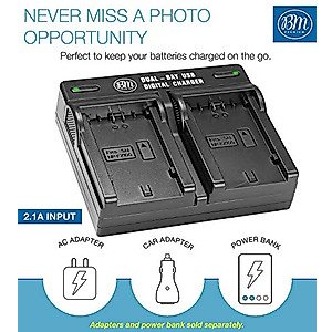 BM Premium 2 Pack of NP-FZ100 Batteries and Dual Bay Charger for Sony Alpha 1, FX3, a7C, a7S III, a6600, a7R IV, A7RIII, A7R3, a7 III, a7 IV, Sony Alpha A9, Alpha a9 II, Alpha 9R, A9R, Alpha 9S Camera
