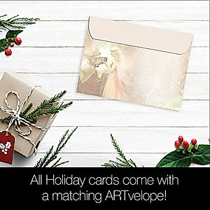 Tree-Free Greetings Christmas Cards and Envelopes, Holiday Card Set, 5 x 7 Inch Cards, Box Set of 10, Gentle Kindness, (HB93246)