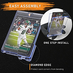 50 Pack Magnetic Card Holders for Trading Cards, One Touch Magnetic Card Holder 35pt, Baseball Card Holder Hard Plastic Card Cases for Baseball Card Sports Cards