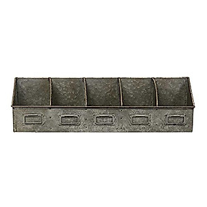 CWI Gifts Galvanized Divided Organizer, Gunmetal