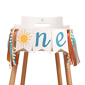 You Are My Sunshine High Chair Banner - Sun Themed First Birthday Party Decorations For Boy, Boho Sun 1st Birthday Party Favor, Modern Sun One Garland For High Chair, Baby Boy Shower Supplies