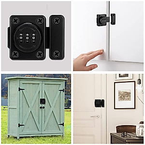 KAFENDA Mechanical Password Cabinet Lock, Rotary Lock for Double Doors, Keyless Combination Door Lock, Black