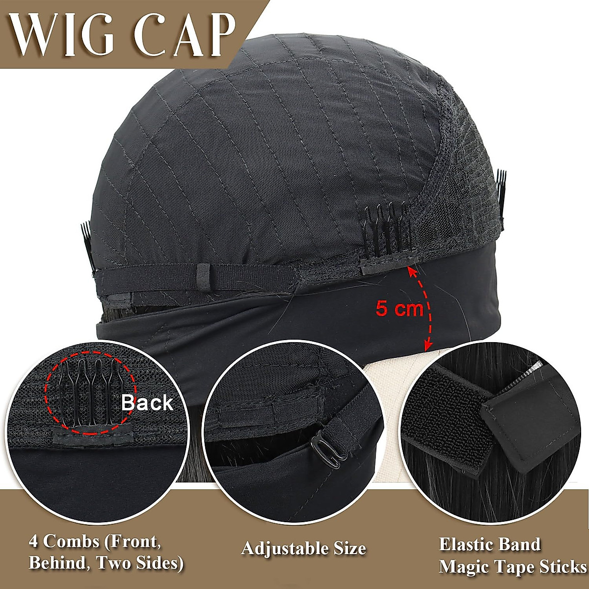 Colorful Queen Glueless Headband Wig Long Black Body Wave Headband Wigs for Black Women Synthetic Natural Looking Wavy Wig Heat Resistant 180% Density (26inch, 1B#)