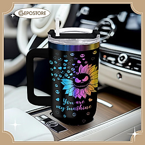 GEPOSTORE Movie Lover Gifts, Christmas Before Movie 40 oz Laser Tumbler Handle and Straw, Jack Sunshine Movie Tumblers Cup, Halloween Mug, Birthday Gifts for Couple