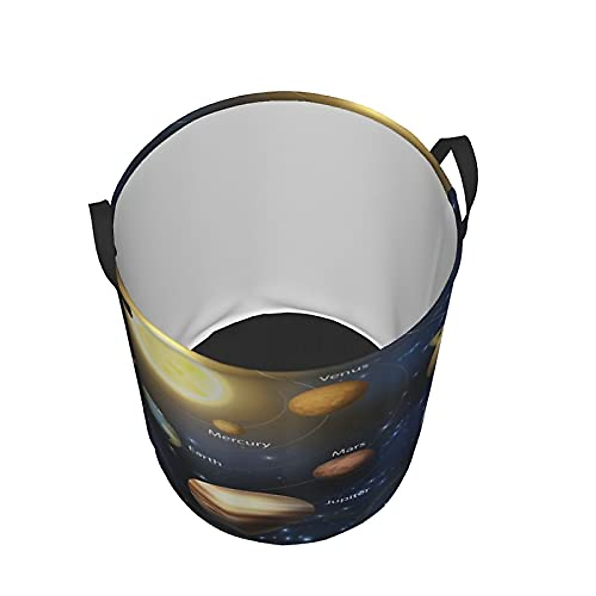 Laundry Basket,Realistic Of Solar System Sun Planets Orbit Astronomy Outer Space,Large Canvas Fabric Lightweight Storage Basket/Toy Organizer/Dirty Clothes Collapsible Waterproof For College Dorms-Large