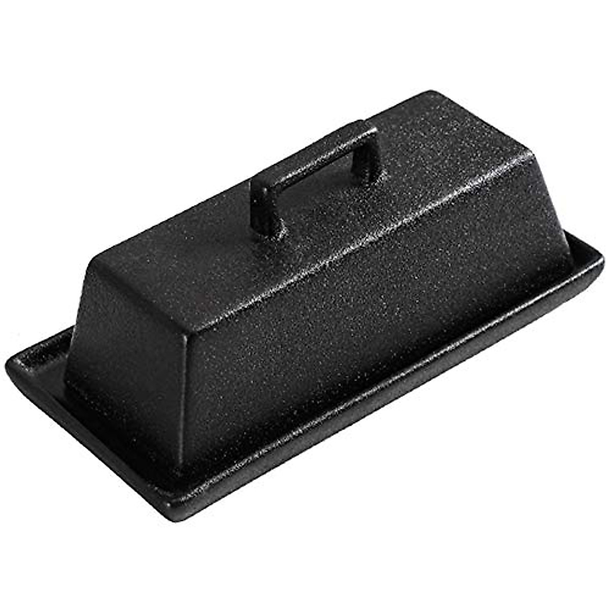 Sizikato Porcelain Butter Dish with Lid, Matte Black-7.5 inch
