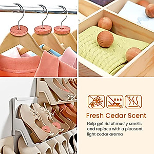 Homode Cedar Blocks for Clothes Storage, 100% Aromatic Red Ceder Wood, Cedar Balls and Cedar Rings for Closets and Drawers