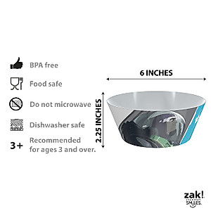 zak! Disney and Pixar Lightyear - 5-Piece Dinnerware Set - Durable Plastic & Stainless Steel - Includes Water Bottle, 8-Inch Plate, 6-Inch Bowl, Fork & Spoon - Suitable for Kids Ages 3+