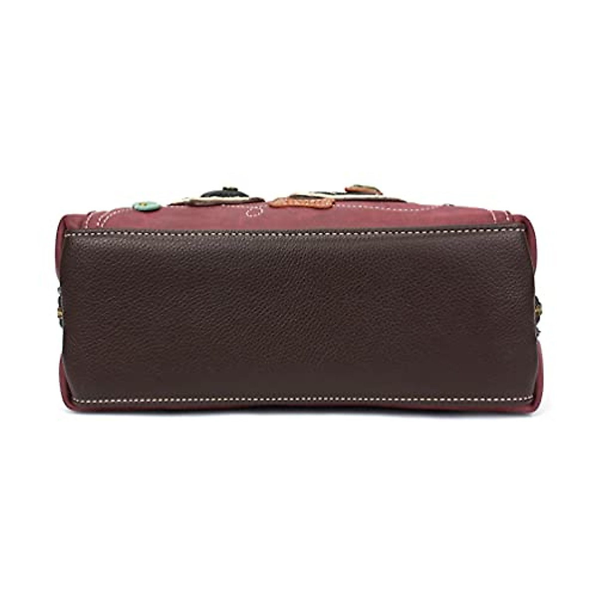 Chala Handbags Paw Prints Convertible Backpack Purse and Double Fold Wallet Bundle- Dog Lovers, Burgundycolor