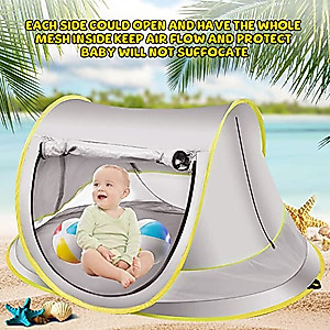 Baby Beach Tent, Waterproof Travel Tent Bed UPF 50+ Foldable Pop-Up Mosquito Net Breathable Parasol Tent Outdoor Portable UV Protection Tents Bed