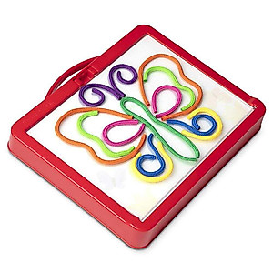 Melissa & Doug Rainbow Cord Picture & Pattern Maker Draw with Cords – 39 Cords, 6 Double-Sided Cards to Trace