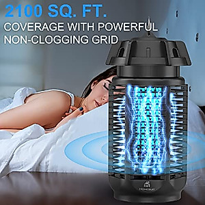 Homesuit Bug Zapper Outdoor and Indoor 20W, 4300V Electric Mosquito Zapper Indoor, Waterproof Outdoor Bug Zapper, Mosquito Trap, Electronic Mosquito Killer, Insect Trap for Home Garage Backyard Patio