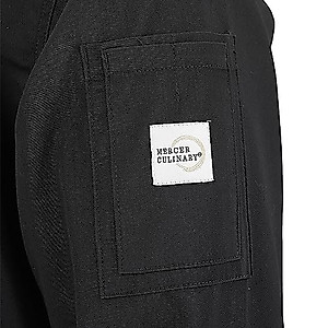 Mercer Culinary M60010BKM Millennia Men's Cook Jacket with Traditional Buttons, Medium, Black