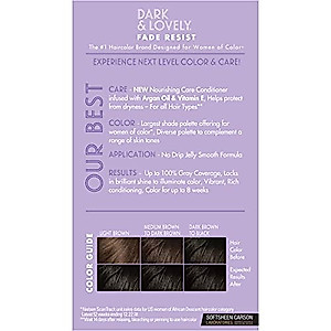 SoftSheen-Carson Dark and Lovely Fade Resist Rich Conditioning Hair Color, Permanent Hair Color, Up To 100 percent Gray Coverage, Brilliant Shine with Argan Oil and Vitamin E, Jet Black