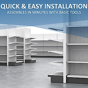 Lozier TL Shelf - Retail Display Shelving - Compatible Gondola Shelving Units - Product Shelves for All Commercial Business Types - 4' Width x 22" Depth (Platinum)