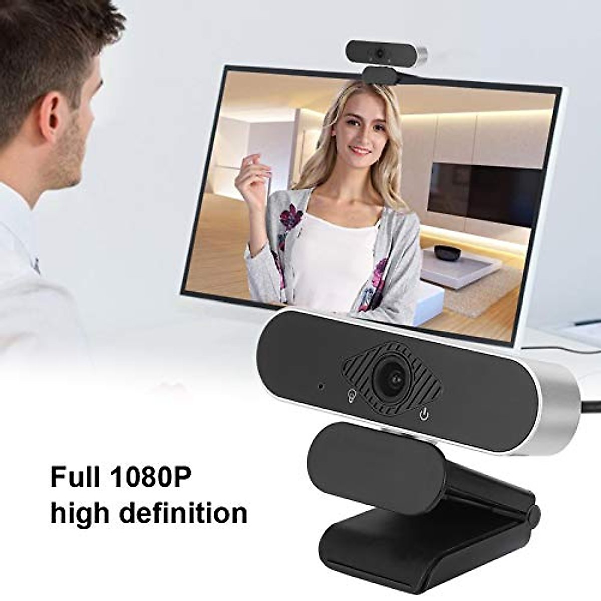 Zyyini Bindpo Computer Camera,USB Computer Camera Online Class Automatic Focusing 1080P HD Camera,Microphone Pickup for Online LearningConferenceVideo Call, Plug&Play