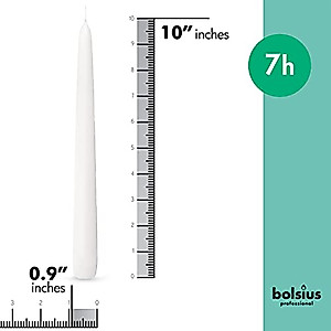 BOLSIUS White Taper Candles 100 Count Bulk Pack - 10 Inch Dinner Candle Set - 7+ Burn Hours - Premium European Quality - Smooth Flame - 100% Cotton Wick - Smokeless & Dripless Household Candlesticks