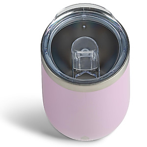 Manna Airén Double Wall Insulated Stainless Steel Stemless Wine Cup Tumbler with Splash-Proof Lid - 16 Oz - Ballet Slipper