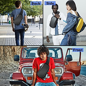 BANGE Sling Bag For Men,Safe Protect Hard Shell Crossbody Bag,One Strap Travel Sling Backpack,Waterproof Hiking Biking Shoulder Bag For Men and Women…