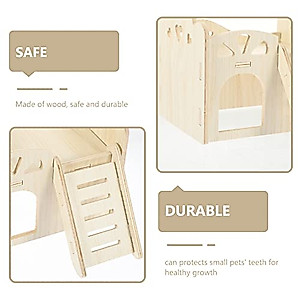 PATKAW 2 Pieces Small Animal House Wooden Hamster Nest Wooden Hamster Cage Small Animal Hideout Mouse Habitat Sleeping