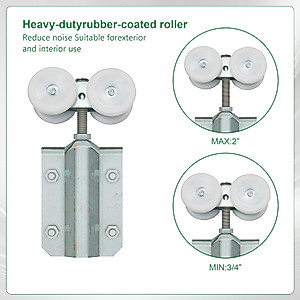 DIYHD 12FT Galvanized Steel Exterior Double Sliding Barn Door Hardware,Heavy Duty Wall Mount Box Track Kit for Outdoor Use,MAX Load 300lbs,Kit to Hang 2 Doors(Fit 36" X 2 Door)