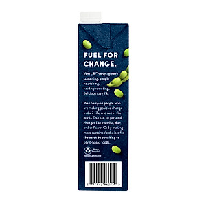 West Life Organic Soy Milk, Unsweetened Plain, Low Sugar, 9g of Protein, Vegan Dairy Alternative, Lactose-Free, Shelf Stable, 32oz (Pack of 6)