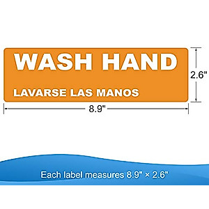 Wash, Rinse, Sanitize Handwash Sink Labels, Heavy Duty 3 Compartment Sink Waterproof Sticker Signs for Wash Station, Commercial Kitchens, Restaurant, Food Trucks, Busing Stations and Dishwashing