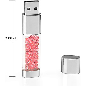 USB Flash Drive 32GB, BorlterClamp Cute Pink Crystal Thumb Drive Novelty Pen Drive Memory Stick