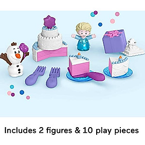 Disney Frozen Toddler Toy Little People Elsa & Olaf's Party 12-Piece Playset with Character Figures for Ages 18+ Months