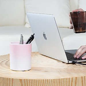 ComSaf Ceramic Pen Holder Minimalist Pencil Holder for Desk Home Office Decor Cute Pencil Cup for Kid Gift Classroom School Desk Organization