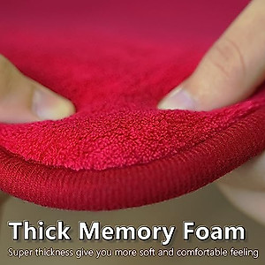 BOANKODU Christmas Bathroom Rugs Sets 3 Piece Memory Foam Non Slip Bath Mats for Bathroom Floor, Soft Washable Bathroom Mats and Rugs Sets for Toilet Shower Sink Red