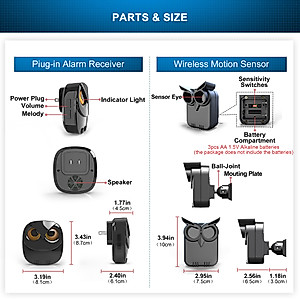 Driveway Alarm- 1/2 Mile Long Range Wireless Driveway Alarm Outdoor Weather Resistant Motion Sensor&Detector-DIY Security Alert-Monitor&Protect Outdoor/Indoor Property - 1 Receiver and 2 Sensors