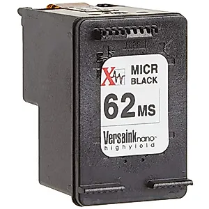 VersaInk-Nano HP 62 MS Black MICR Ink Cartridge for Check Printing