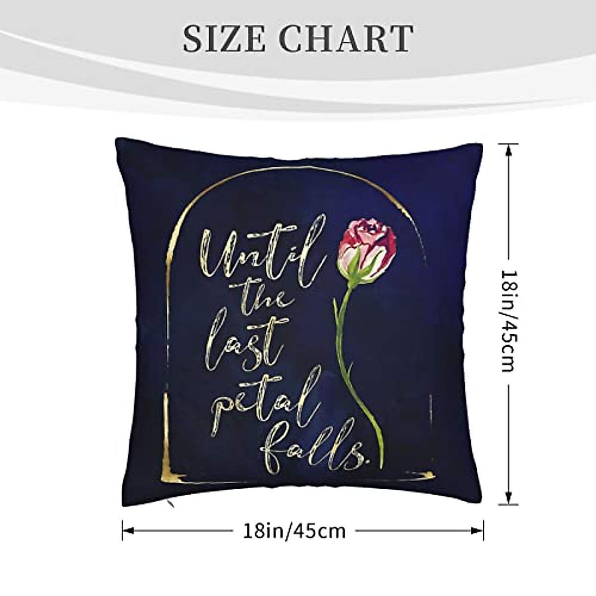 Lhgs5sv Until The Last Petal Falls. Beauty and The Beast. Both Sides Throw Pillow Covers Cotton Home Decor Sofa Square Cushion Cover Pillow Case 18x18 in