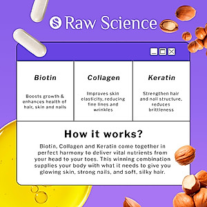 Biotin and Collagen Supplements with Keratin – Hair Skin and Nails Vitamins: Biotin 5000mcg, Keratin, Collagen for Women & Men – Skin & Hair Vitamins, Nail and Hair Growth Supplement – 60 Capsules