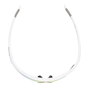 Rawlings Pitch Perfect Shield Youth Baseball Sunglasses, Matte White/Orange Mirror, 65mm