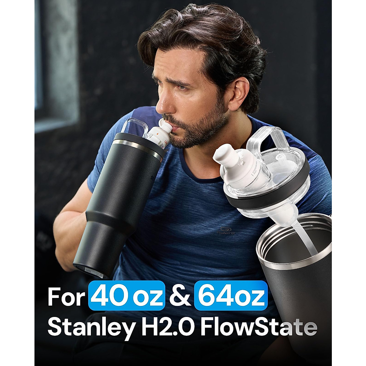 Tumbler Adapter for Stanley to Cirkul, Use Your Flavor Cartridges with Your Tumbler, Fits 40oz / 64oz Stanley Quencher H2.0 FlowState Tumblers, BPA Free Plastic, Food Grade Silicone, Leak Proof