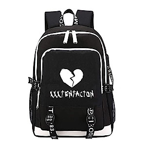 JOOJER Creative XXX Black Sports Revenge Backpack for Mans,Broken Heart Durable Backpack Usb Computer Bag (Black2)