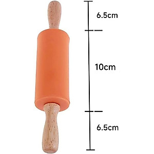 Koogel 9 Inch Mini Rolling Pin, 2 PCS Wooden Handle Rolling Pin for Kids Dough Rollers for Baking supplies Home Kitchen