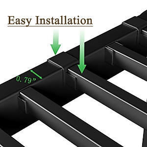 LAKKURI Metal Slats for Full Bed Frame, Full Bed Frame Slats Replacement for Extra Mattress Support, Easy Assembly, Enhance Support, Black