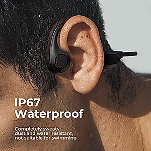 NAGFAK Bone Conduction Swimming Headphones, Bluetooth 5.3 Open Over Ear Running Headphone,Wireless 16GB Memory Headset IP67 Waterproof Sport Headphones with Mic
