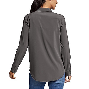 Eddie Bauer Women's Departure 2.0 Long-Sleeve Shirt, Dark Smoke, Medium