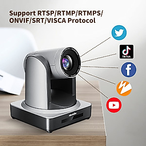 zowietek Pro PTZ Camera PoE 20X Optical Zoom IP Live Streaming Camera with Simultaneous HDMI and 3G-SDI Outputs PTZ IP Camera for Meeting, Church, Events, Teaching