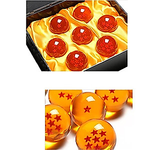 Angelaicos Unisex Stars Acrylic Transparent Play Balls 7pcs Set 4.3cm (Yellow)